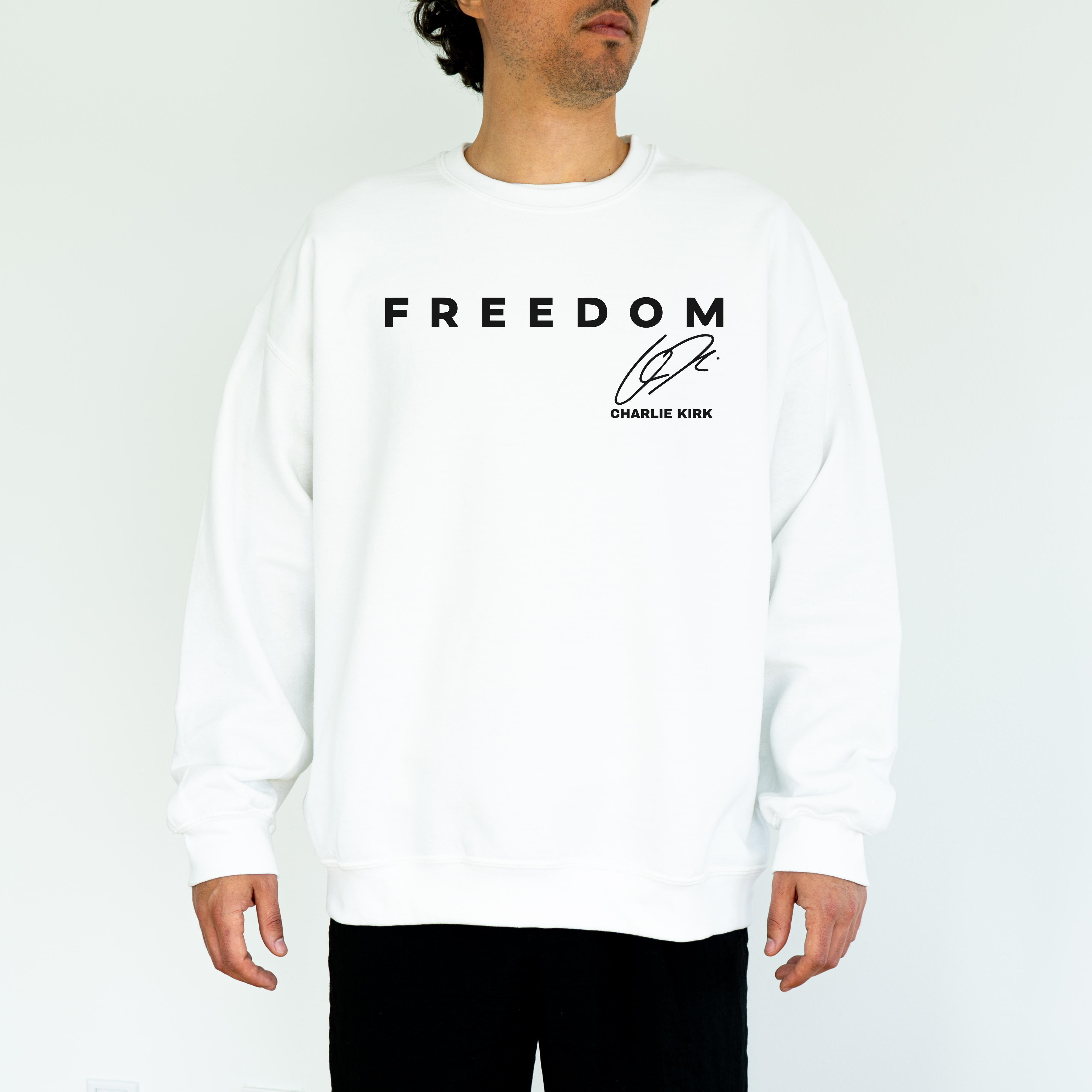 FREEDOM Charlie Kirk Signature Sweatshirt – Bold & Brave Outfitters